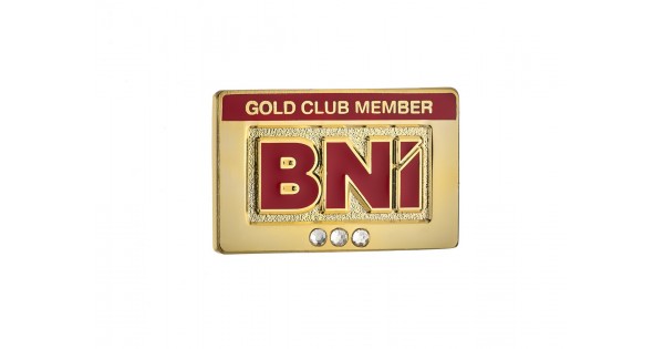 Gold Club Pin (3 stones)(Pack of 10)