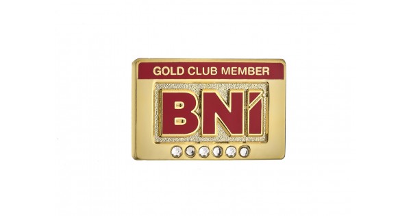 Gold Club Pin (6 stones)(Pack of 10)